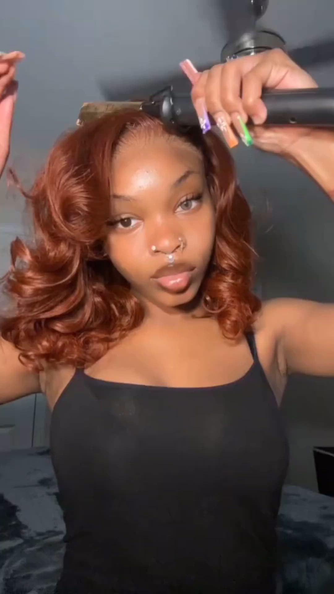 Arnell Same Nadula Pre-Cut 6x4.5 Lace Closure Wig Put on and Go Reddish ...